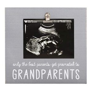 Pearhead Distressed Gray Grandparents Picture Frame, 6.75x7.25in, Ultrasound Photo Keepsake, Baby's First Christmas, Holiday Gift Idea