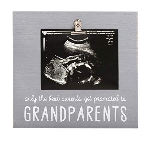 Pearhead Distressed Gray Grandparents Picture Frame, 6.75x7.25in, Ultrasound Photo Keepsake, Baby's First Christmas, Holiday Gift Idea