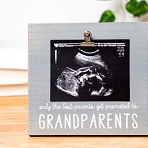 Pearhead Distressed Gray Grandparents Picture Frame, 6.75x7.25in, Ultrasound Photo Keepsake, Baby's First Christmas, Holiday Gift Idea