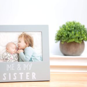 Pearhead Me & My Sister Sentiment Photo Frame, Big Sister or Brother Gift, Sibilng Pictures, Gray