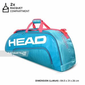 HEAD Tour Team 6R Combi Tennis Racquet Bag - 6 Racket Tennis Equipment Duffle Bag, Blue/Pink