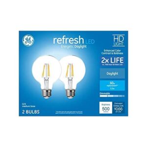 ge refresh 60-watt eq g25 daylight dimmable globe bulb light bulb (2-pack)