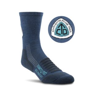 farm to feet grays peak 3/4 crew light targeted cushion merino wool socks (denim, x-large)