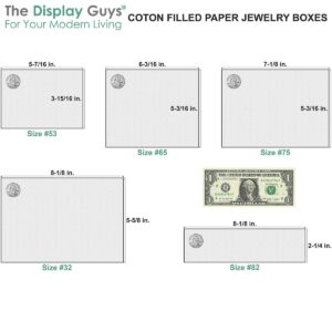 TheDisplayGuys 100-Pack #10 Cotton Filled Cardboard Paper Jewelry Box Gift Case - Marble White (1.9" x 1.3" x 0.7")