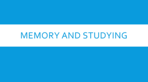 memory and studying