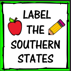 label the southern states abbreviation united states us geography classroom activity worksheet 1st-4th grade social studies map for students