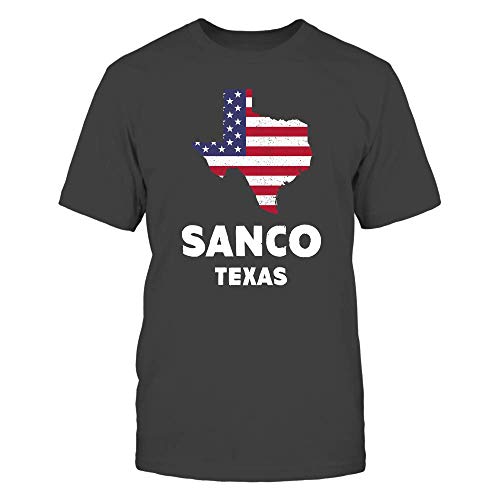 FanPrint Texas American Flag Sanco USA Patriotic Souvenir Dark Heather