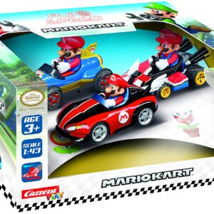 Carrera Pull & Speed 15813016 Official Licensed Kids Toy Car Pull Back Vehicle for Ages 3 and Up - Mario Kart Mario / Wild Wing Mario / Mach 8 Mario