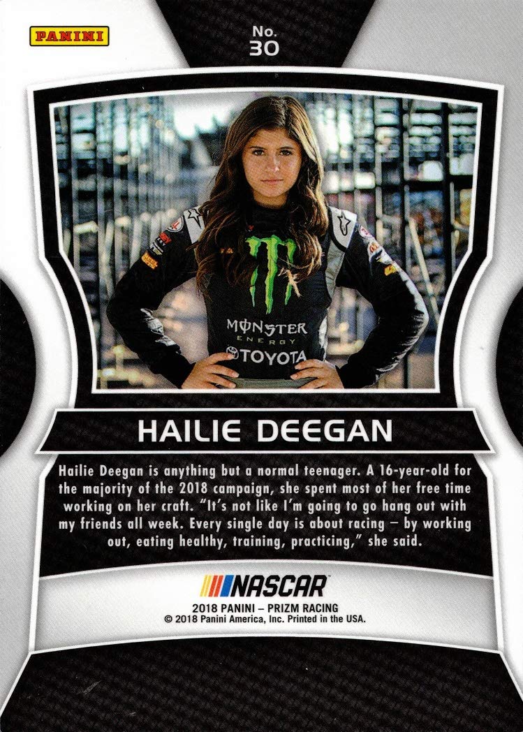 2018 Panini Prizm NASCAR Racing #30 Hailie Deegan Rookie Card