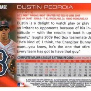 2010 Topps Chrome #109 Dustin Pedroia Boston Red Sox MLB Baseball Card NM-MT