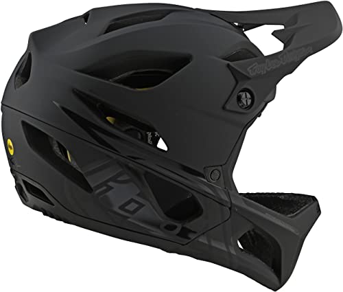 Troy Lee Designs Stage MIPS Stealth Full-Face Mountain Bike Helmet. Max Ventilation Lightweight EPP EPS Racing Downhill DH BMX MTB - Adult Men Women Unisex (Midnight, MD/LG)