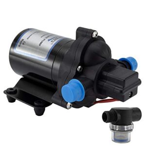 recpro rv water pump 3.0 gpm | 12v water pump | self-prime | camper water pump | rv plumbing | optional strainer (1 pump, with 1 recpro strainer)