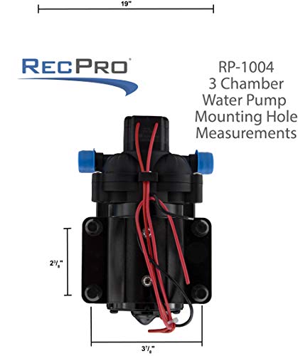 RecPro RV Water Pump 3.0 GPM | 12V Water Pump | Self-Prime | Camper Water Pump | RV Plumbing | Optional Strainer (1 Pump, With 1 RecPro Strainer)