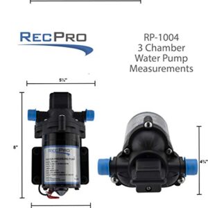 RecPro RV Water Pump 3.0 GPM | 12V Water Pump | Self-Prime | Camper Water Pump | RV Plumbing | Optional Strainer (1 Pump, With 1 RecPro Strainer)