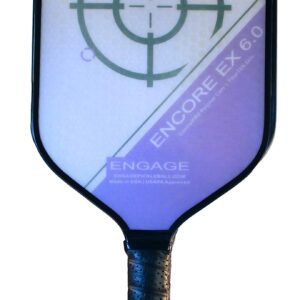 Engage Encore EX 6.0 Pickleball Paddle, Standard Weight 7.9-8.3 oz, Thick Core for Control & Feel, Built for Power & Sweet Spot (Purple, 4 ⅜ inch Grip)