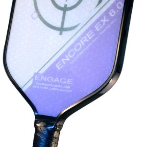 Engage Encore EX 6.0 Pickleball Paddle, Standard Weight 7.9-8.3 oz, Thick Core for Control & Feel, Built for Power & Sweet Spot (Purple, 4 ⅜ inch Grip)