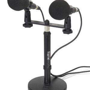 Gator Frameworks 1-to-2 Mic Mount Bar with Standard 5/8-Inch Thread Suitable for Most Microphone Stands Boom Arms (GFWMIC1TO2)