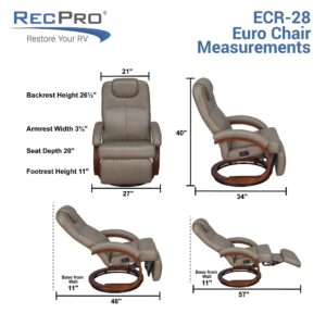 RecPro Charles 28" RV Euro Chair Recliner Modern Design RV Furniture (2, Mahogany)