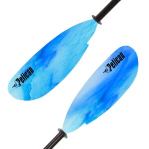 pelican poseidon paddle 89 in - aluminum shaft with reinforced fiberglass blades - lightweight, adjustable kayaks paddles - perfect for kayaking boating & kayak fishing (blue, 2020 model)