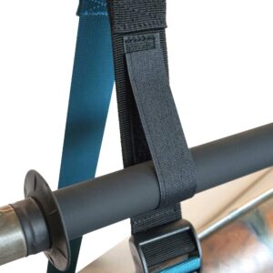 Pelican Double Kayak Storage Strap System - for Indoor and Outdoor Kayak and SUP Paddle Board Hangers - Comes with Paddle Clips - Black/Turquoise