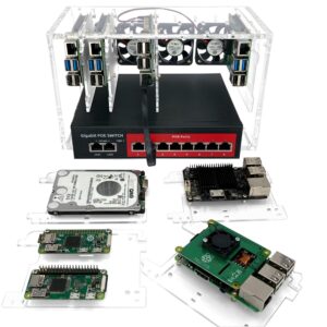 Cluster Case for Raspberry Pi5/Pi4/Pi3 and Other Single Board Computers | Cloudlet Case - Black Lime