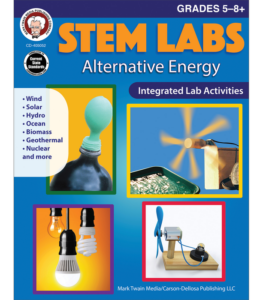 mark twain – stem labs: alternative energy workbook, science resource book, 80 pages, grades 5 – 12