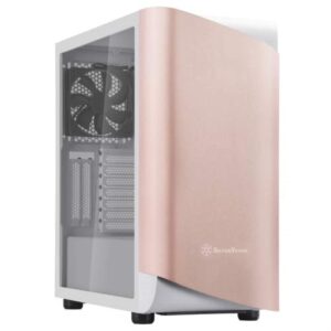 silverstone technology seta a1 rose gold on white premium atx/micro-atx case with temperd glass - sea1gw-g