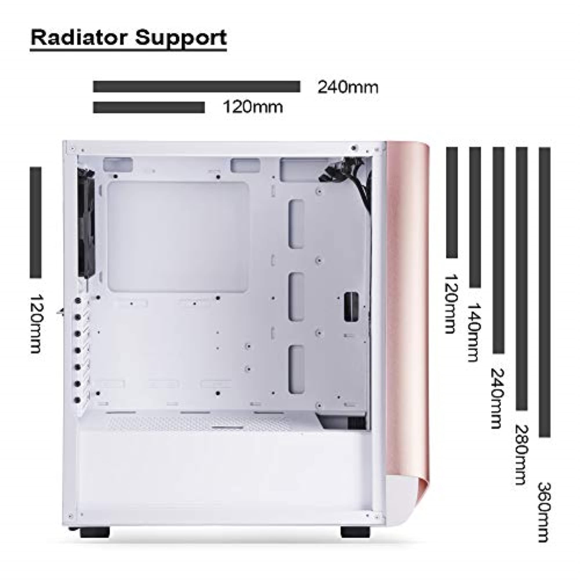 Silverstone Technology SETA A1 Rose Gold on White Premium ATX/Micro-ATX Case with Temperd Glass - SEA1GW-G