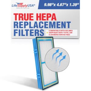 true hepa air cleaner filter replacement compatible with holmes hapf30at aer1 total air cleaners hap242-nuc by lifesupplyusa