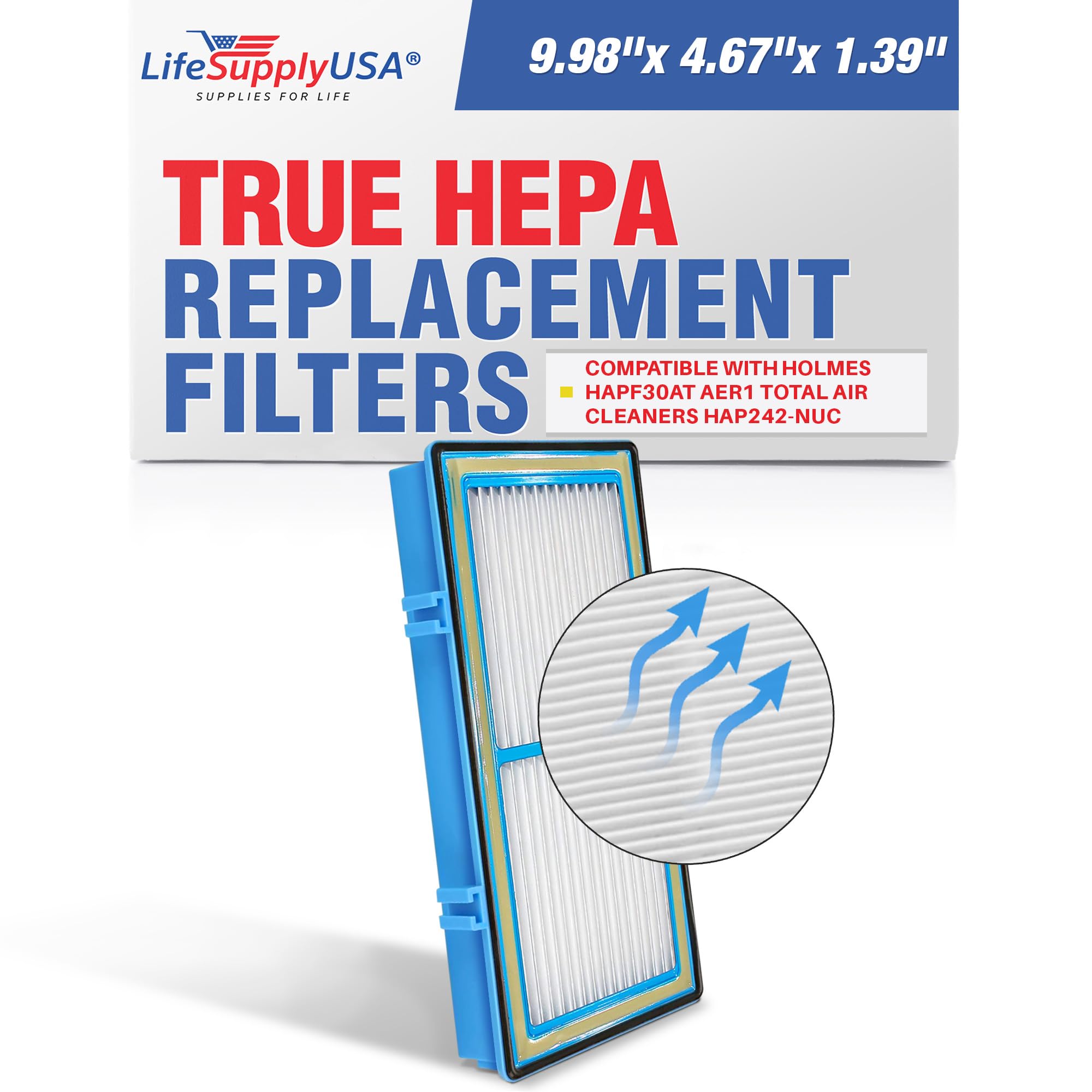 True HEPA Air Cleaner Filter Replacement Compatible with Holmes HAPF30AT Aer1 Total Air Cleaners HAP242-NUC by LifeSupplyUSA