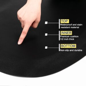 OmySalon 1/2'' Thick Anti Fatigue Mat for Hairstylist Standing, 3'x4' Barber Floor Matt Under Salon Chair, Hair Cutting Hairdressing Equipment