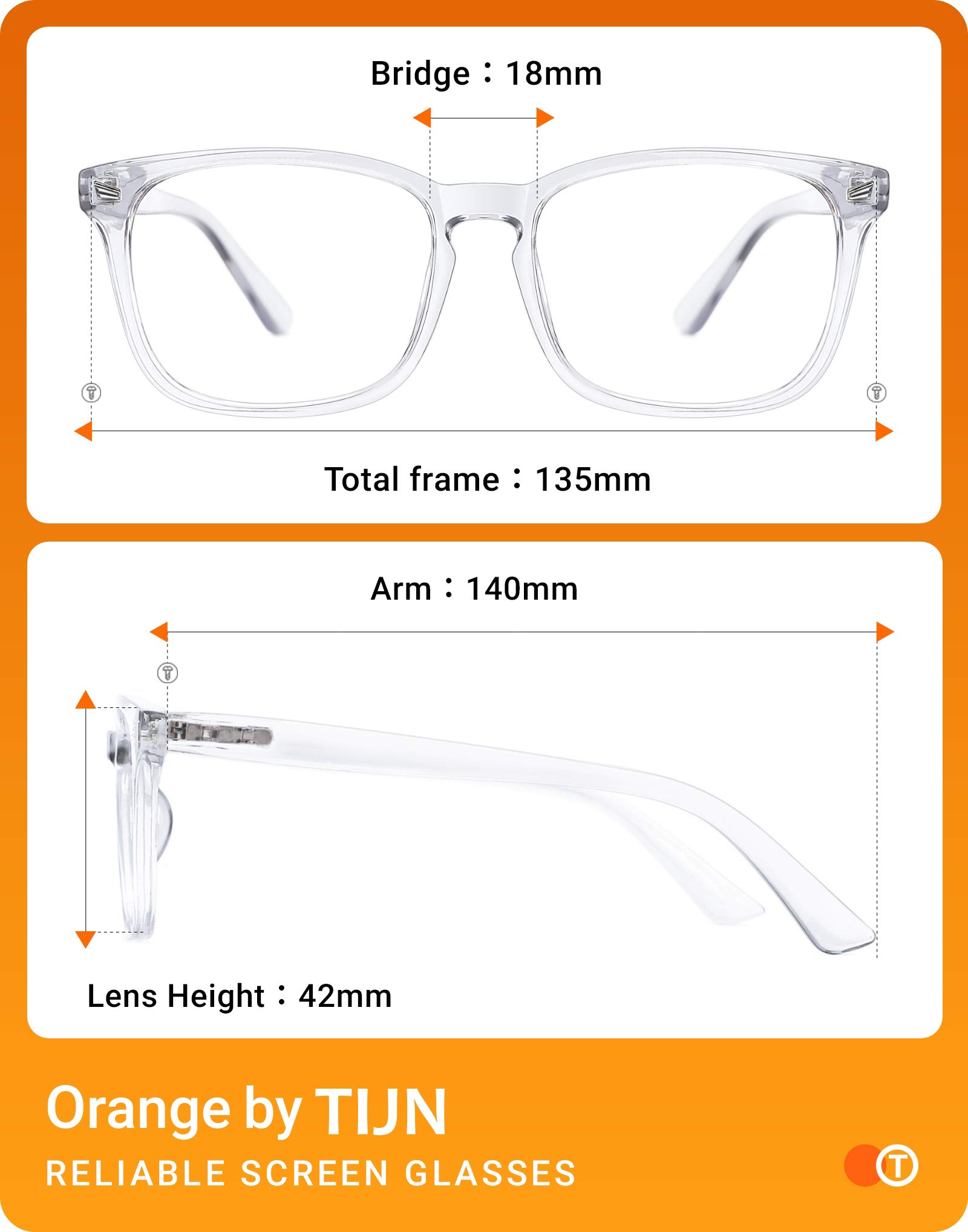 TIJN 2 Pack Blue Light Blocking Glasses, Computer Reading/Gaming/TV/Phones Glasses for Women Men,Anti Eyestrain & UV Glare