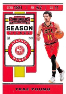 2019-20 panini contenders season ticket #1 trae young atlanta hawks nba basketball trading card