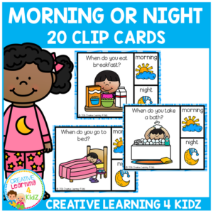 morning or night clip cards