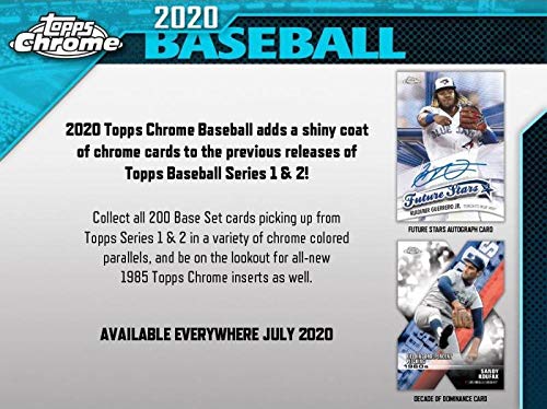 2020 Topps Chrome Baseball Blaster Box (7 Packs/4 Cards 1 Pack of Sepia Refractors)