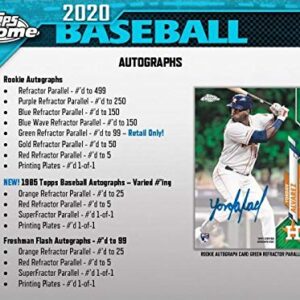 2020 Topps Chrome Baseball Blaster Box (7 Packs/4 Cards 1 Pack of Sepia Refractors)