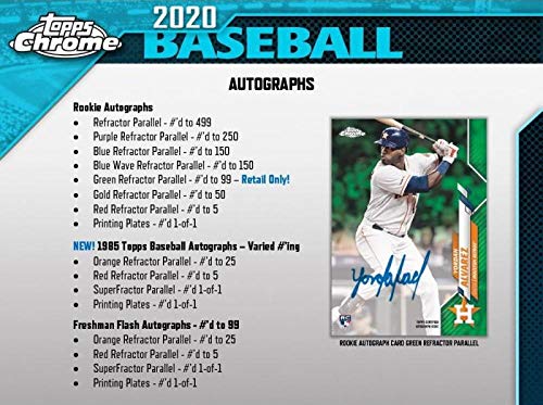 2020 Topps Chrome Baseball Blaster Box (7 Packs/4 Cards 1 Pack of Sepia Refractors)