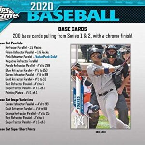 2020 Topps Chrome Baseball Blaster Box (7 Packs/4 Cards 1 Pack of Sepia Refractors)