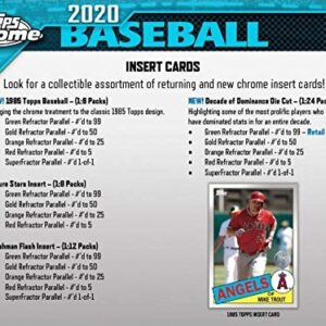 2020 Topps Chrome Baseball Blaster Box (7 Packs/4 Cards 1 Pack of Sepia Refractors)