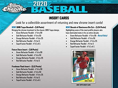 2020 Topps Chrome Baseball Blaster Box (7 Packs/4 Cards 1 Pack of Sepia Refractors)