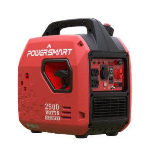 powersmart 2500-watt super quiet portable inverter generator, gas powered, high fuel-efficient generator, lightweight for camping home use carb compliant ps5025 2024version