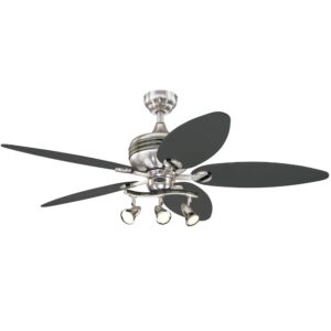 westinghouse 7223100 xavier ii indoor ceiling fan with light, 52 inch, brushed nickel