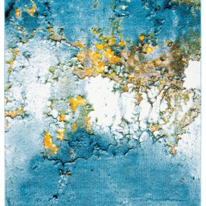 SAFAVIEH Glacier Collection 8' x 10' Blue/Gold GLA125M Modern Abstract Non-Shedding Living Room Bedroom Dining Home Office Area Rug