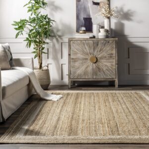 nuLOOM Rikki Coastal Braided Jute Area Rug, 6' Square, Off-white