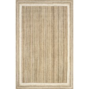 nuLOOM Rikki Coastal Braided Jute Area Rug, 6' Square, Off-white