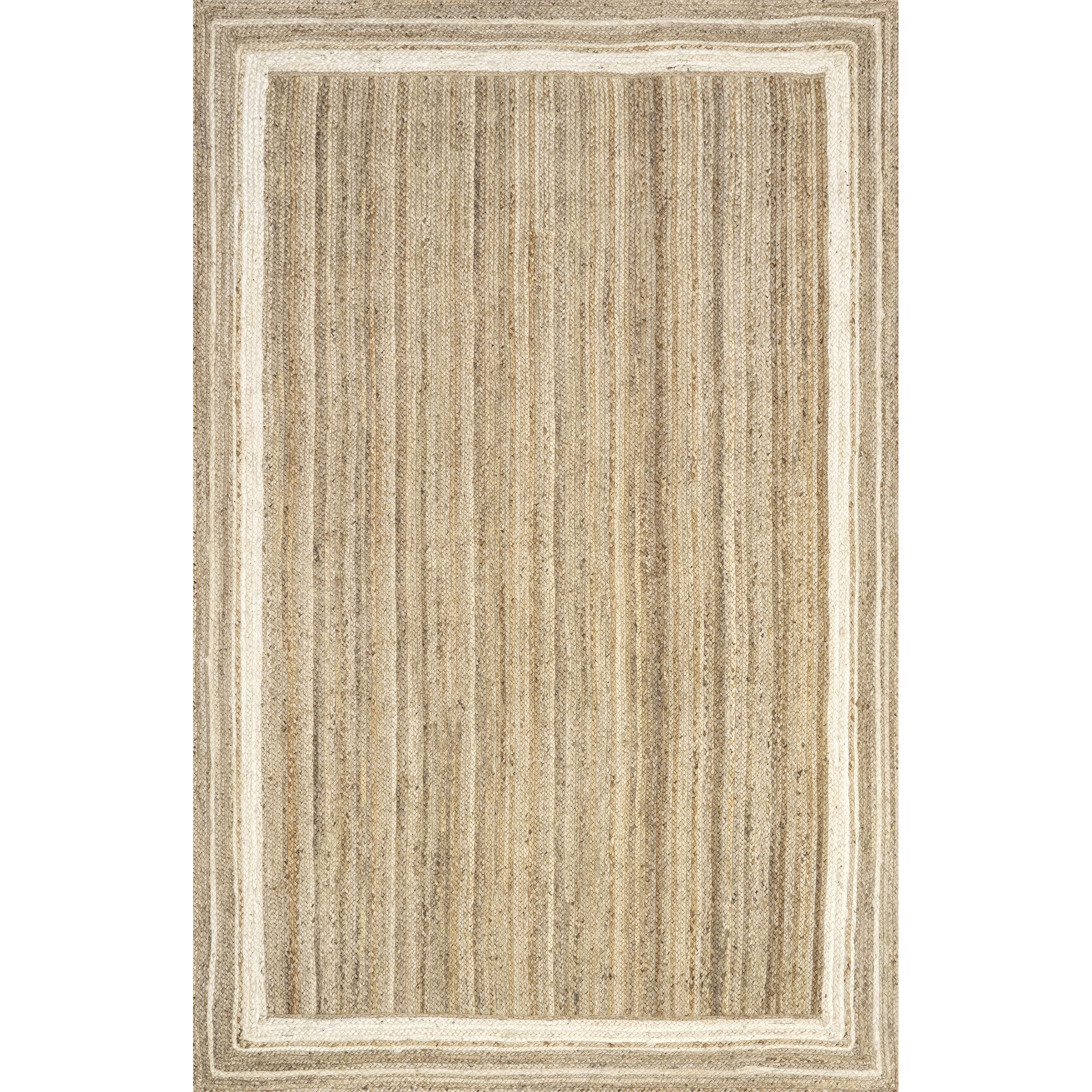 nuLOOM Rikki Coastal Braided Jute Area Rug, 6' Square, Off-white