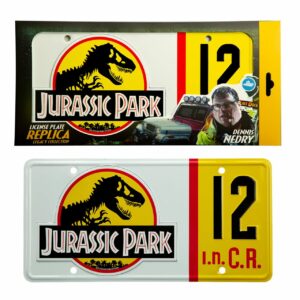 doctor collector collectable dennis nedry jurassic park license plate replica, multi