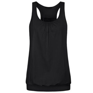 wuai-women racerback tank tops workout gym exercise athletic yoga tops fitness loose sleeveless shirts vests black