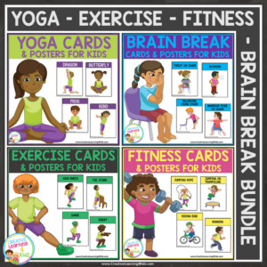 yoga - brain break - exercise - fitness card bundle