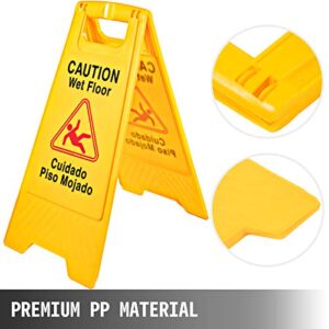 BestEquip 16 Pack Wet Floor Sign, 25" Caution Signs Wet Floor, Fold-Out Wet Floor Sign Bilingual, Double Sided Wet Floor Cones, Wet Sign Floor Sign for Restaurant Restroom Office